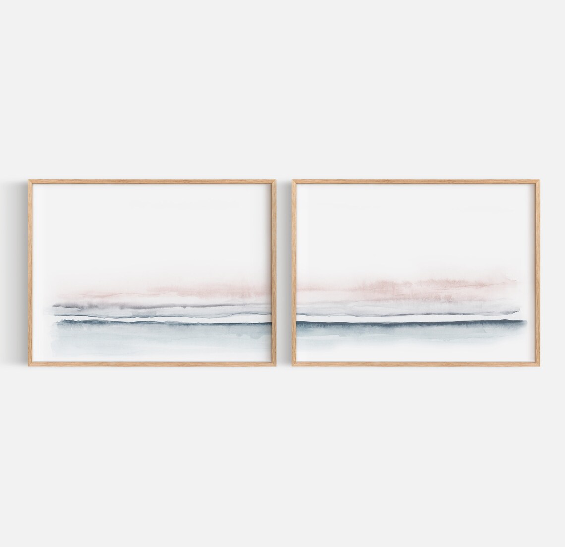 Set of 2 Prints PRINTABLE Wall Art Pink and Blue Abstract - Etsy