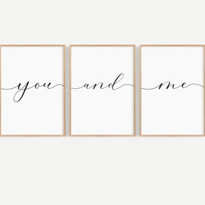 You and Me Printable Set, Three Panel Love Quote, Romantic Quote ...
