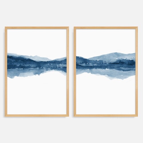 Blue Bedroom Wall Art PRINTABLE Wall Art Set of 2 Prints - Etsy