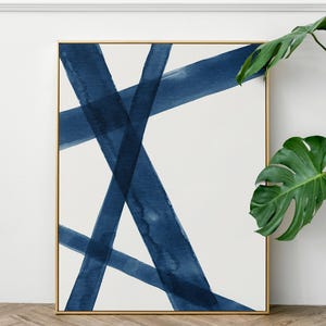 Set of 2 Blue Prints, Abstract Printable, Modern Minimal Wall Art ...