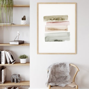 Earth Tone Strokes Print, Printable Brushstroke Wall Art, Abstract ...