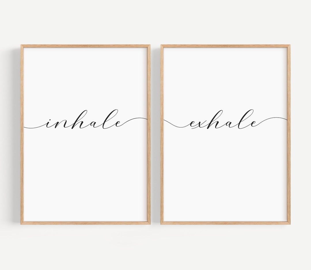 2 Laminas Respira Inhala Exhala Cuadros Frase para Imprimir - Etsy México