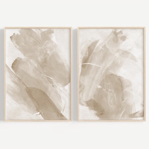 Beige Wall Art Set of 2, Minimalist Poster Set in Neutral Tones ...