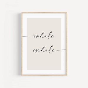 Inhale Exhale Art Print, Yoga Printable Quotes, Motivational Wall Decor ...