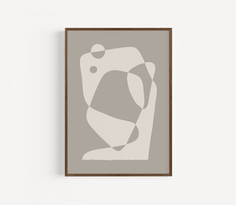 Set of 2 Neutral Abstract Minimalist Prints, Scandinavian Modern ...