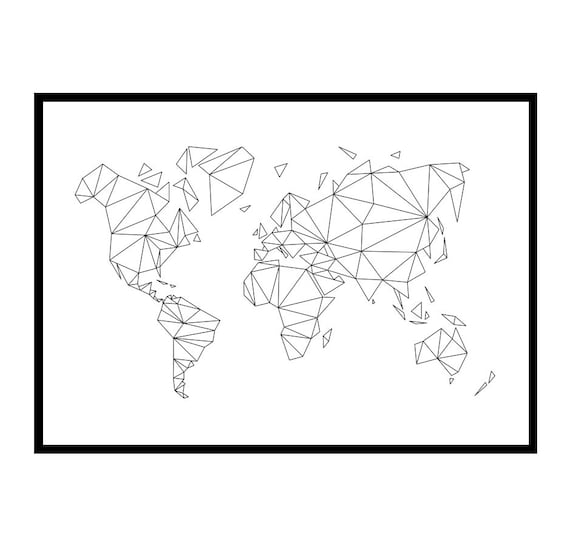 Map Of The World Black And White Printable