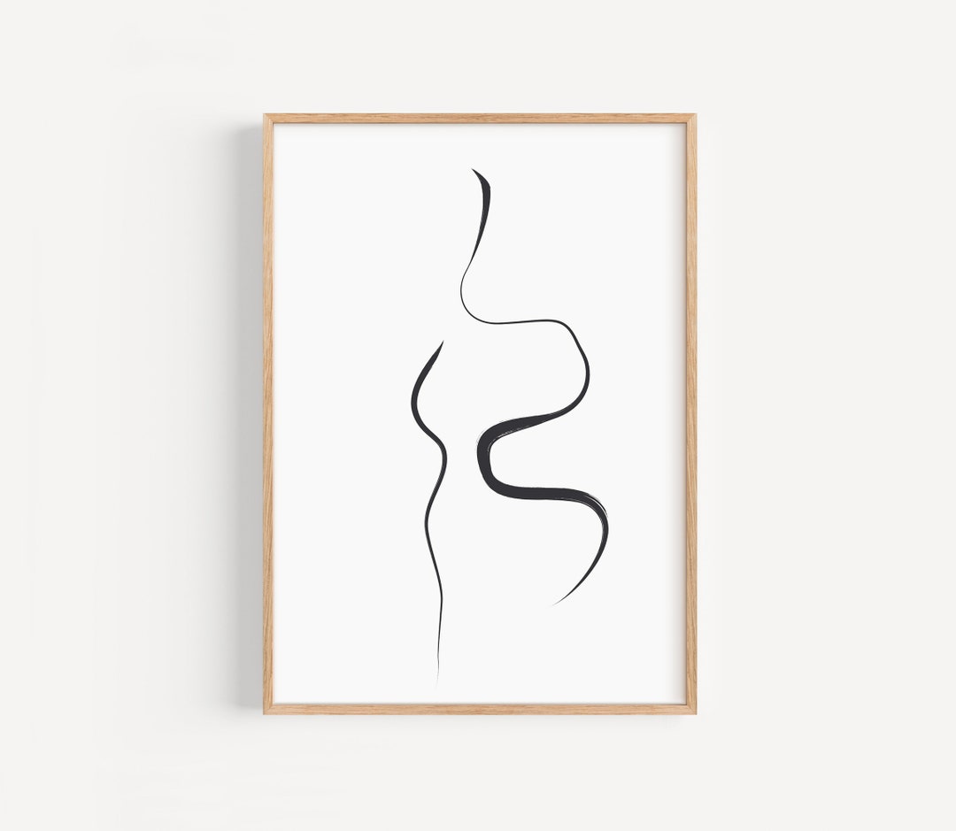 Minimalist Black Lines Poster, Abstract Lines Wall Print, Black and ...