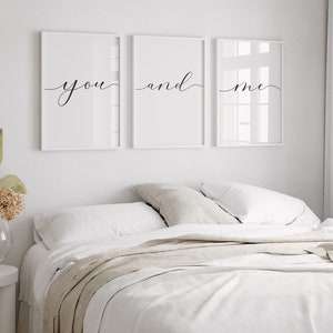 You and Me Printable Set, Three Panel Love Quote, Romantic Quote ...