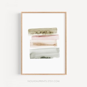 Earth Tone Strokes Print, Printable Brushstroke Wall Art, Abstract ...