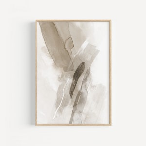 Set of 2 Watercolor Strokes, Beige Brown Brushstroke Art Prints ...