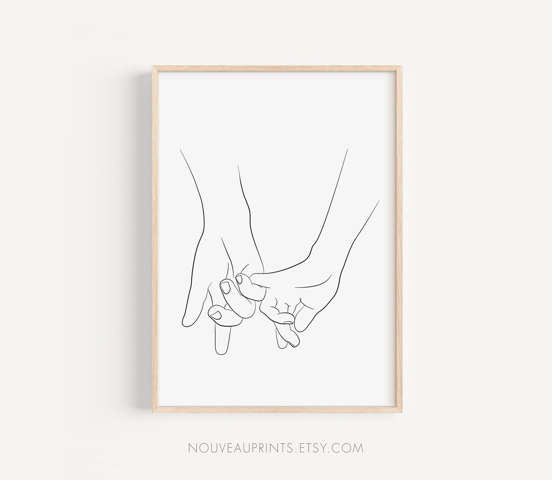 Pinky Promise Hands Print, Pinky Swear Line Art, Love Promise Digital Download, Minimalist ...