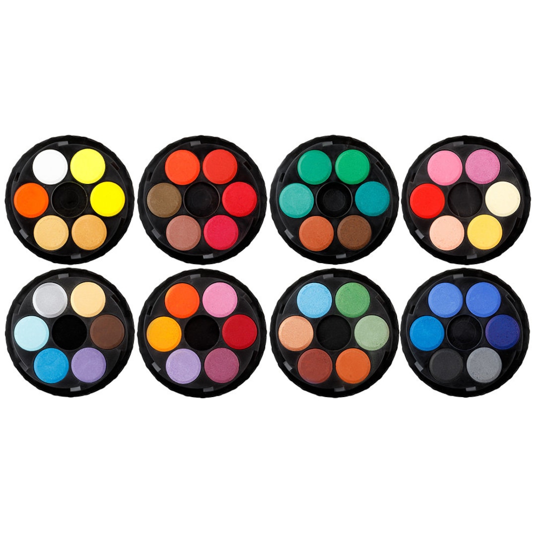 Watercolor Wheel Set Disc Trays Water Color Round Stackable Paints Koh ...