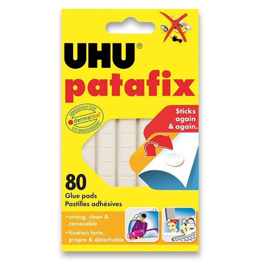 UHU Patafix 80 Glue Sticky Pads Removable Reusable White - Etsy