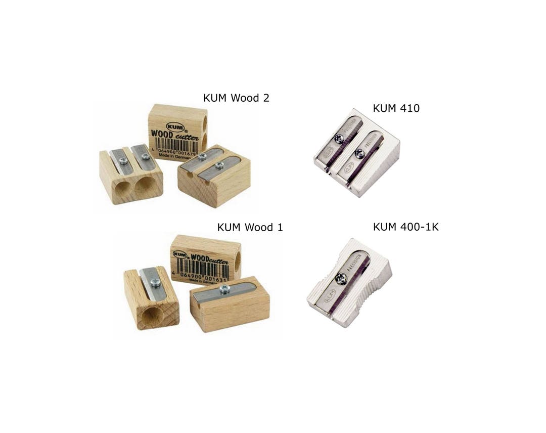 KUM Pencil Sharpener Double Hole Lead Pointers Wood 8mm 11mm Wooden ...