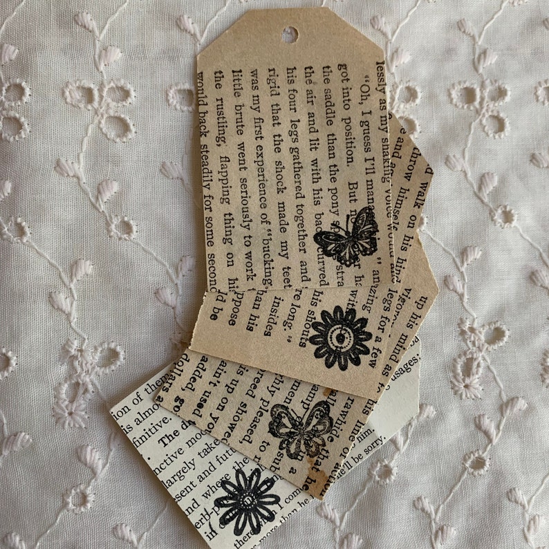 Antique Book Paper Gift Tags Set of 50 3 X 2 Inches Die Cut Tags Paper ...