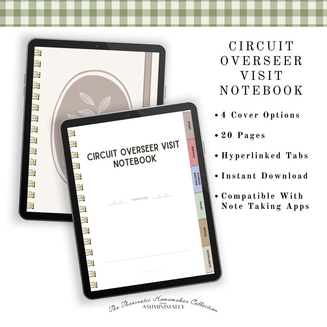 Circuit Overseer Visit Notebook | JW Christian Inspired PDF | Instant ...