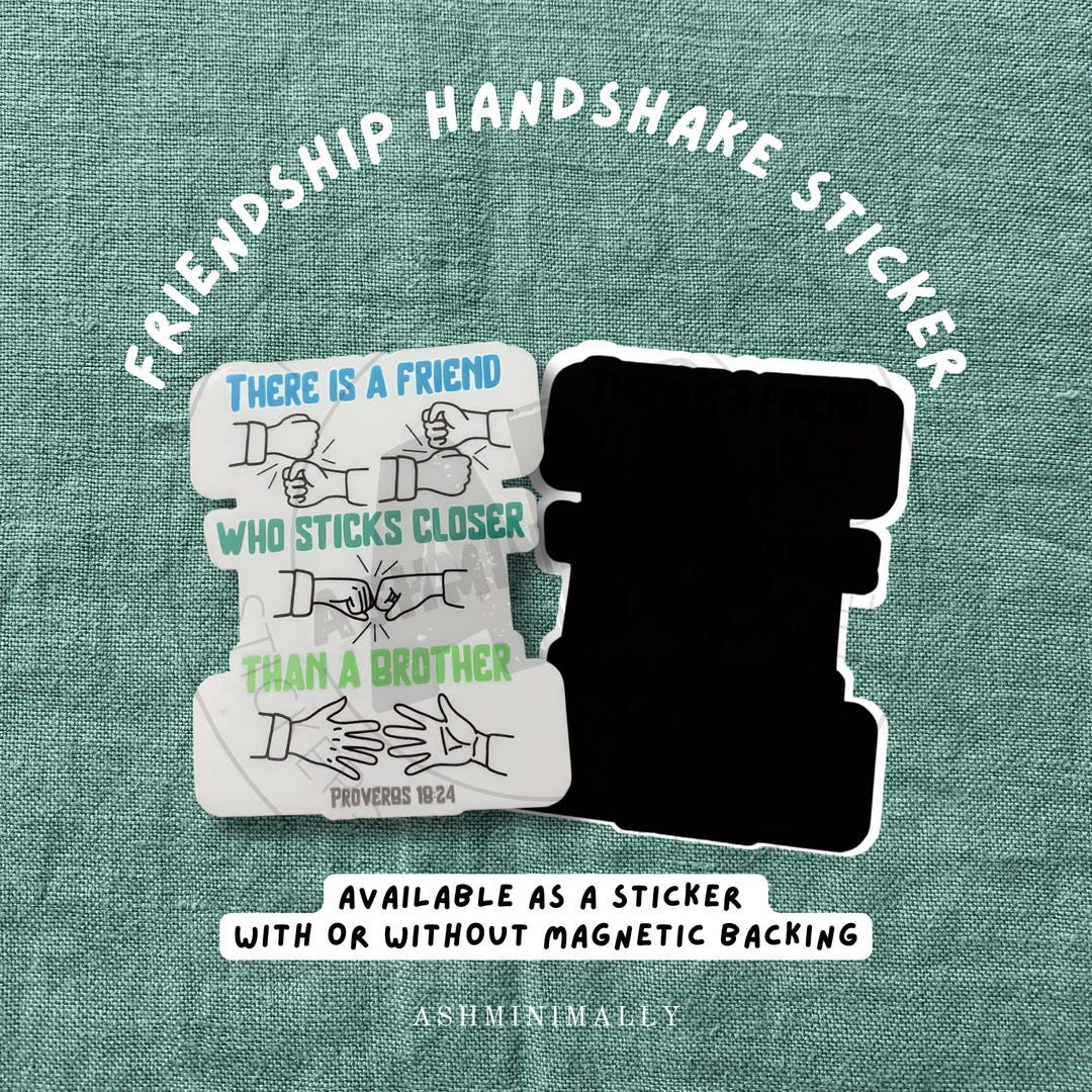 Friendship Handshake Sticker | Proverbs 18:24 | Christian Scripture ...