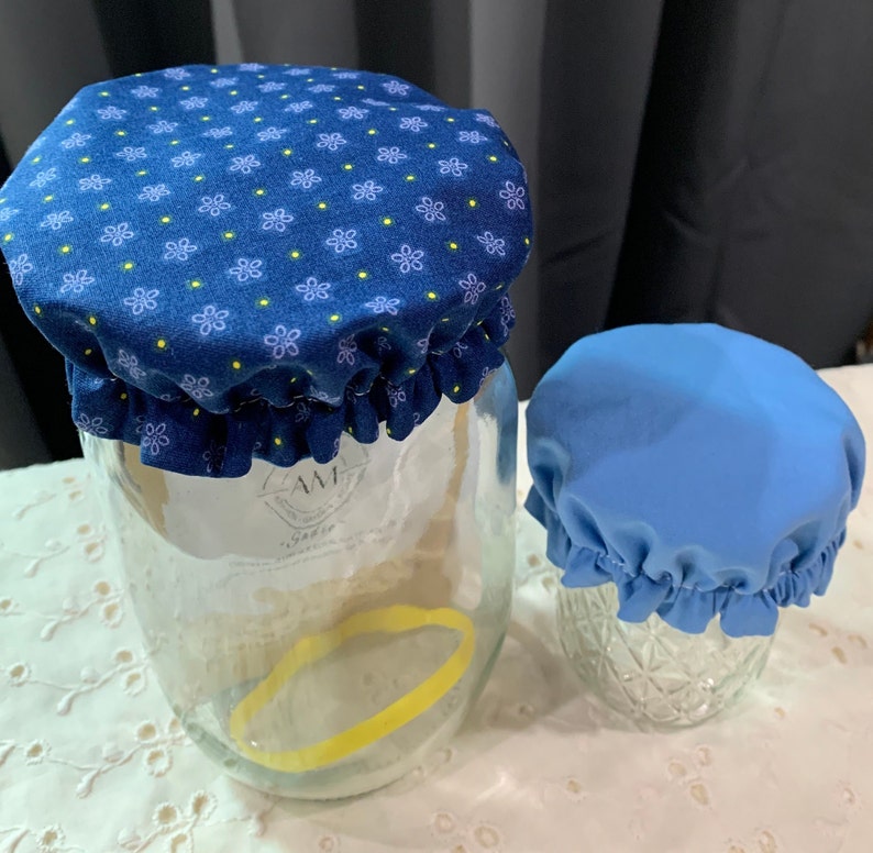 Reusable Jar Bonnet Jar Cover Reversible Small Bowl Cover Wide Mouth or ...