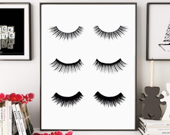 Lashes print eyelashes quote Printable makeup quotes makeup | Etsy