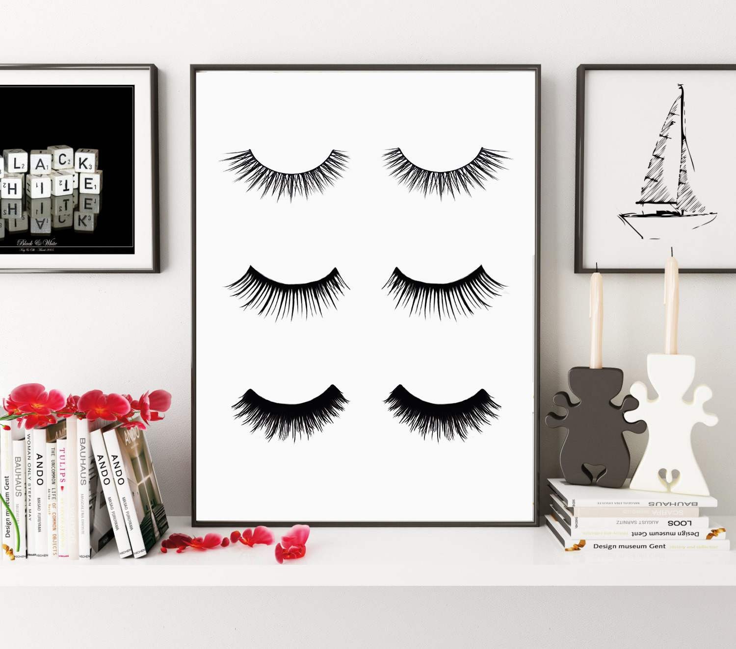 Eyelashes Print Makeup Art Print Bathroom Art Fashion | Etsy