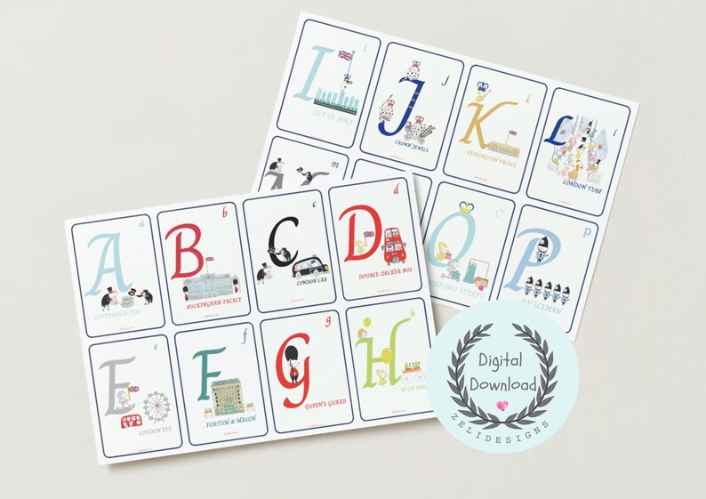 Printable Alphabet Flash Cards, Classroom Decor, Toddlers Preschool ...