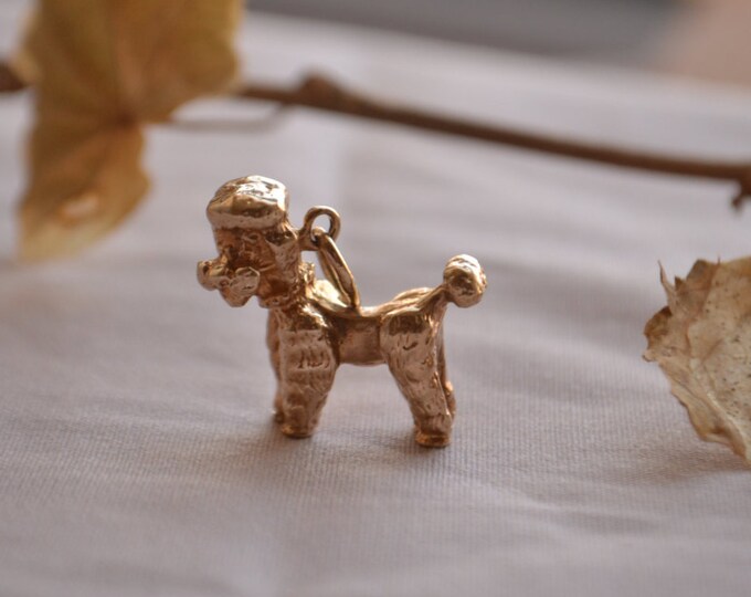 Vintage Gold Poodle Pendant, Cute Dog Pendant, Small Dog Charm - Etsy