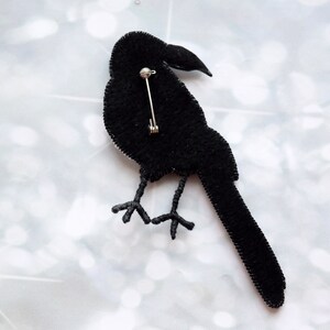 Magpie Beaded Brooch Black White Bird Pin Bright Brooch Bird Sequins ...
