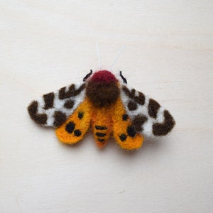 Arctia Caja Moth Brooch Felted Moth Pin Needle Felted Wildlife Pin ...