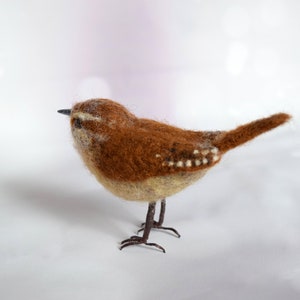 Needle Felted Carolina Wren Sculpture, Wool Bird Ornament - Etsy