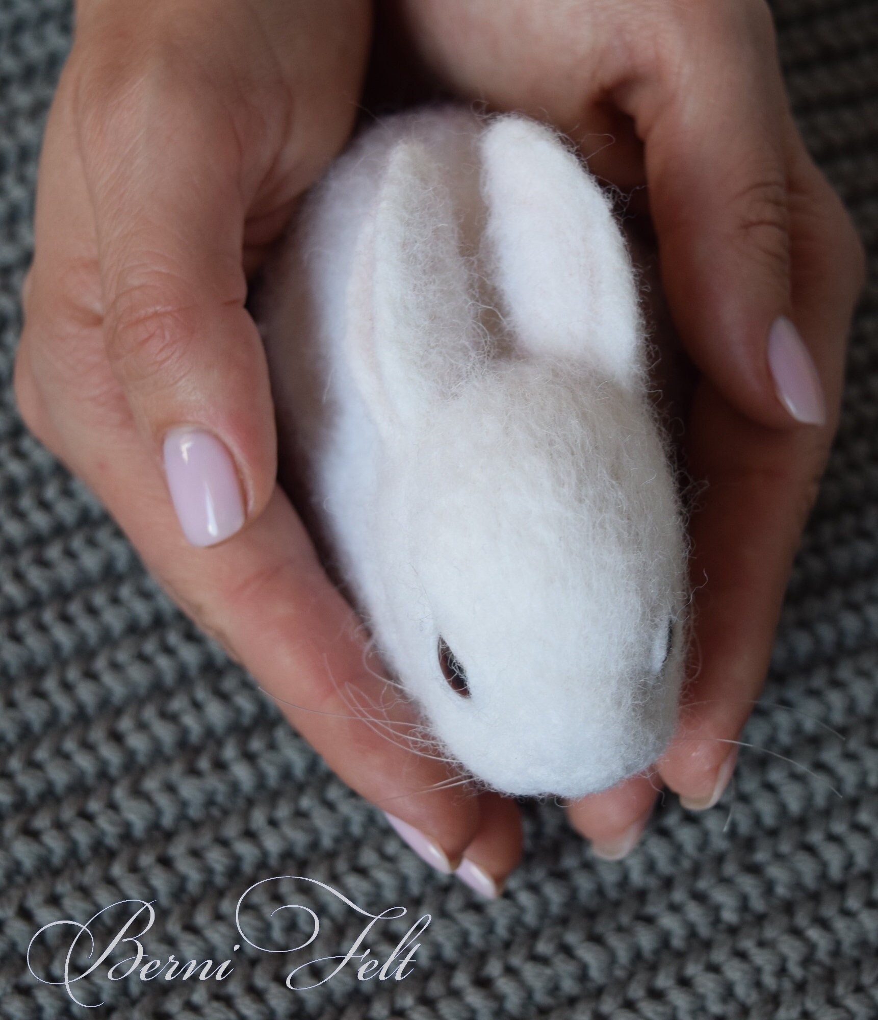 Realistic Little Needle Felted Rabbit White Bunny Rabbit Felt - Etsy