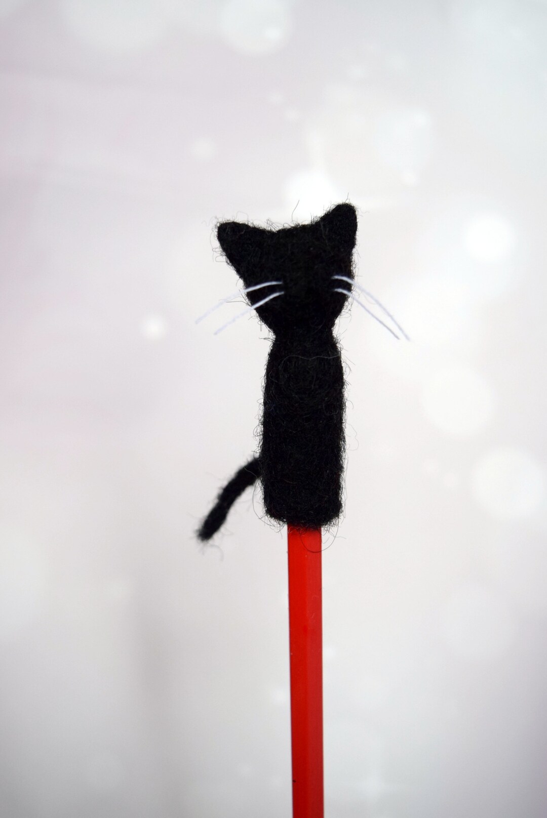 PDF Pattern Black Cat Pencil Topper DIY FILE Needle Felting Tutorial ...