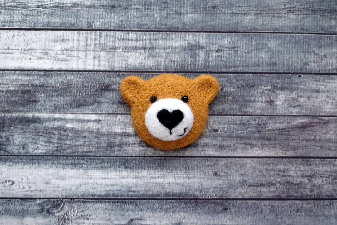 Bear Brooch Bear Pin Teddy Bear Pin Eco Friendly Brown Bear Woll ...