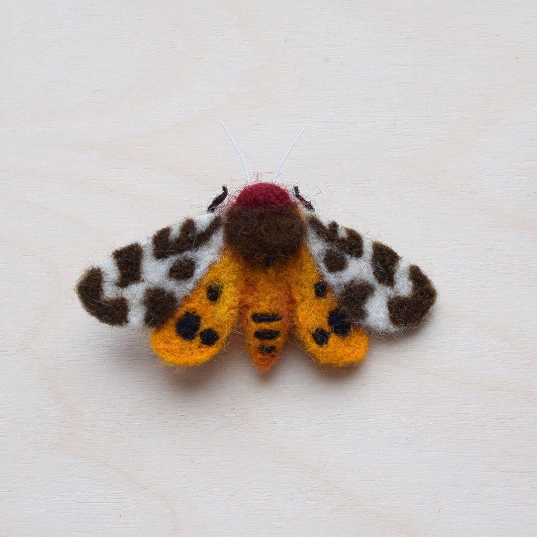 Arctia Caja Moth Brooch Felted Moth Pin Needle Felted Wildlife Pin ...