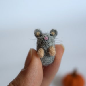 Gray Mouse Miniature Dollhouse Micro Mice Figurine Mouse Ornament Tiny ...