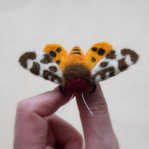 Arctia Caja Moth Brooch Felted Moth Pin Needle Felted Wildlife Pin ...