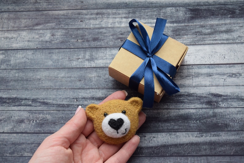 Bear brooch Bear pin Teddy bear pin Eco friendly kids Brown | Etsy