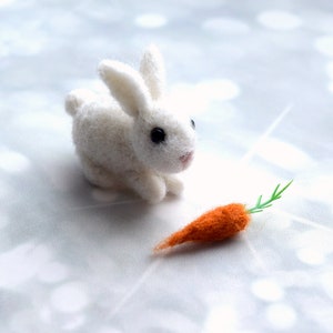Tiny White Easter Bunny Dollhouse Miniarure Micro Rabbit Figurine ...
