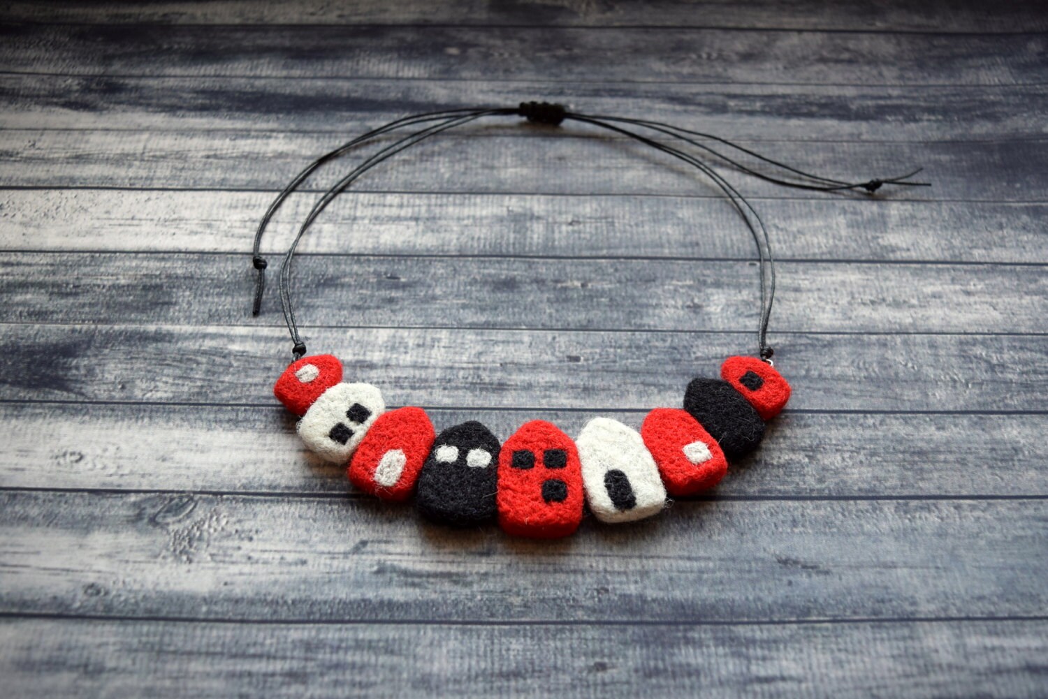 Design Necklace Felt Necklace Houses Necklace Wool Jewelry | Etsy