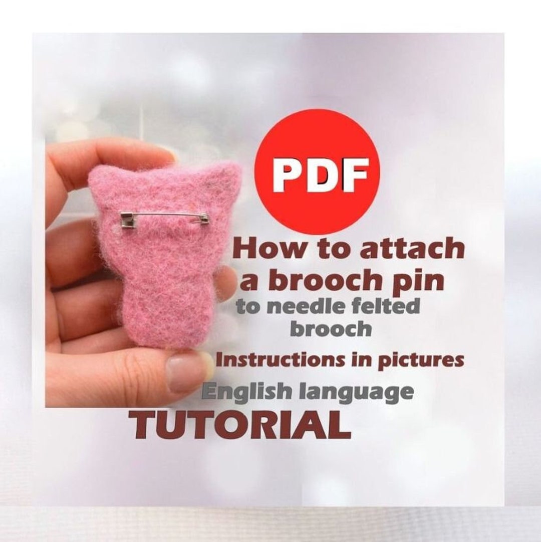 How to Attach and Hide the Brooch Base on the Wool Brooch PDF PATTERN ...