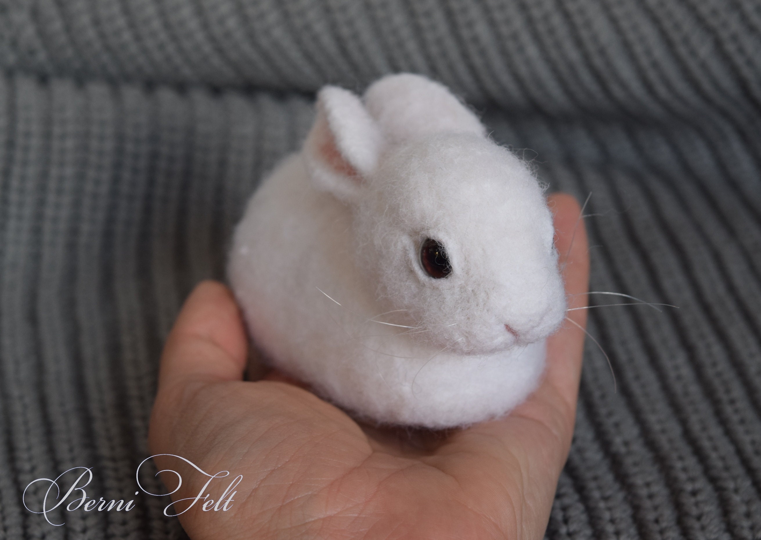 Realistic Little Needle Felted Rabbit White Bunny Rabbit Felt - Etsy