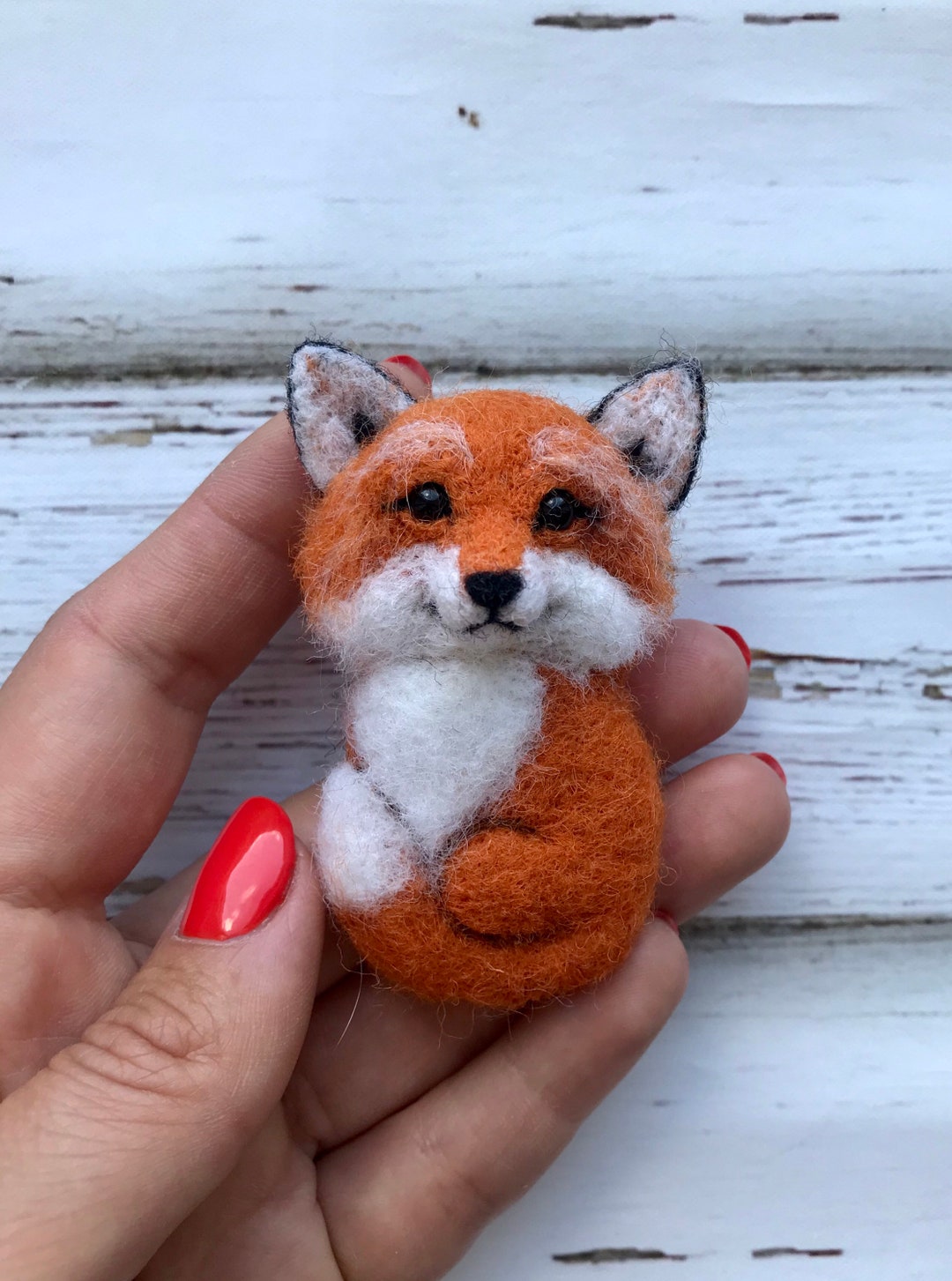 Cute Fox Brooch Fox Pin Red Fox Jewelry Needle Felted Wildlife Animal ...