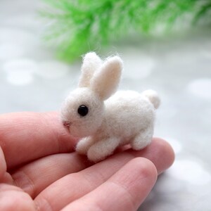Tiny White Easter Bunny Dollhouse Miniarure Micro Rabbit Figurine ...