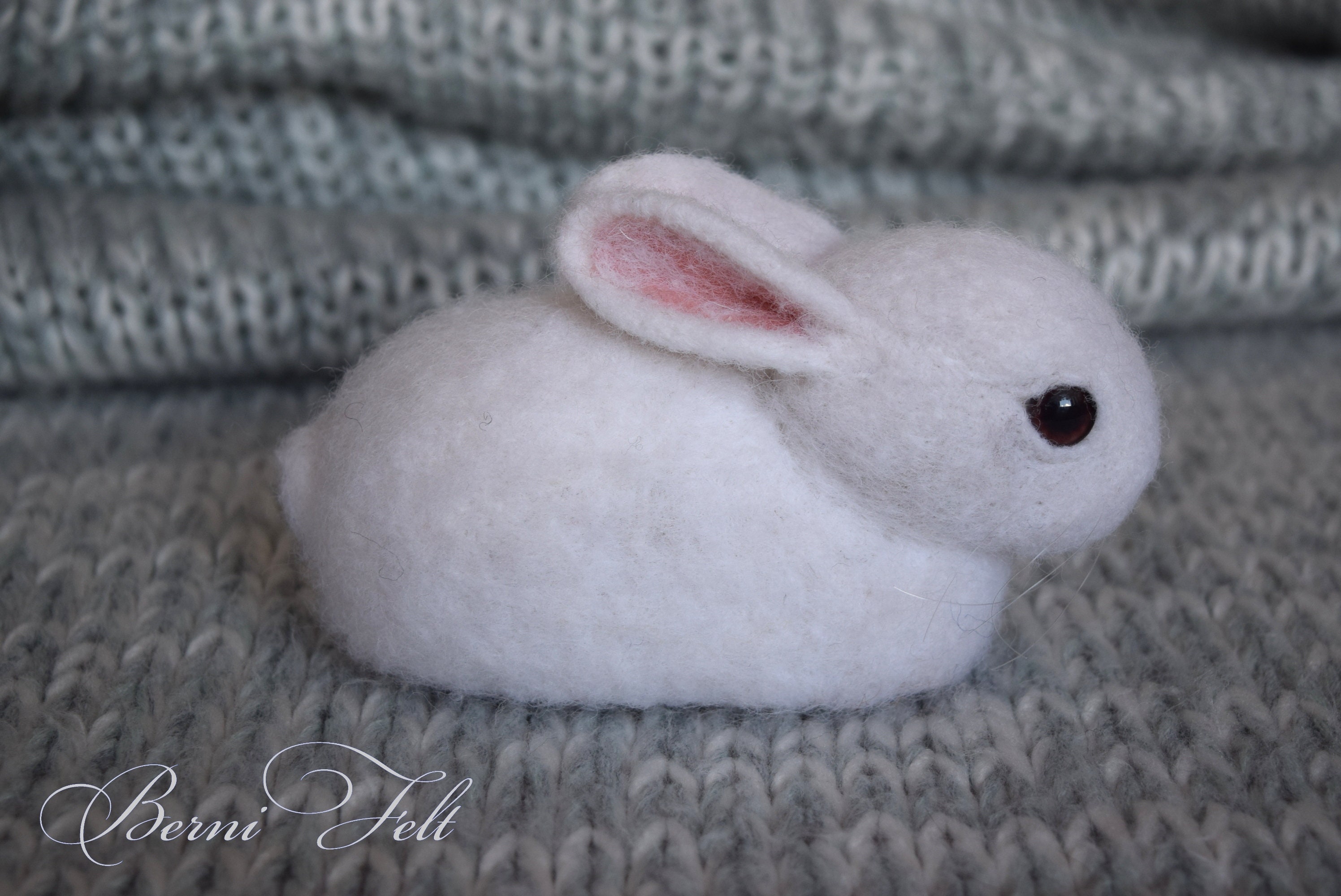 Realistic Little Needle Felted Rabbit White Bunny Rabbit Felt - Etsy