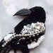 Magpie Beaded Brooch, Black & White Bird Pin, Sequins Embroidery - Etsy