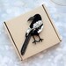 Magpie Beaded Brooch, Black & White Bird Pin, Sequins Embroidery - Etsy
