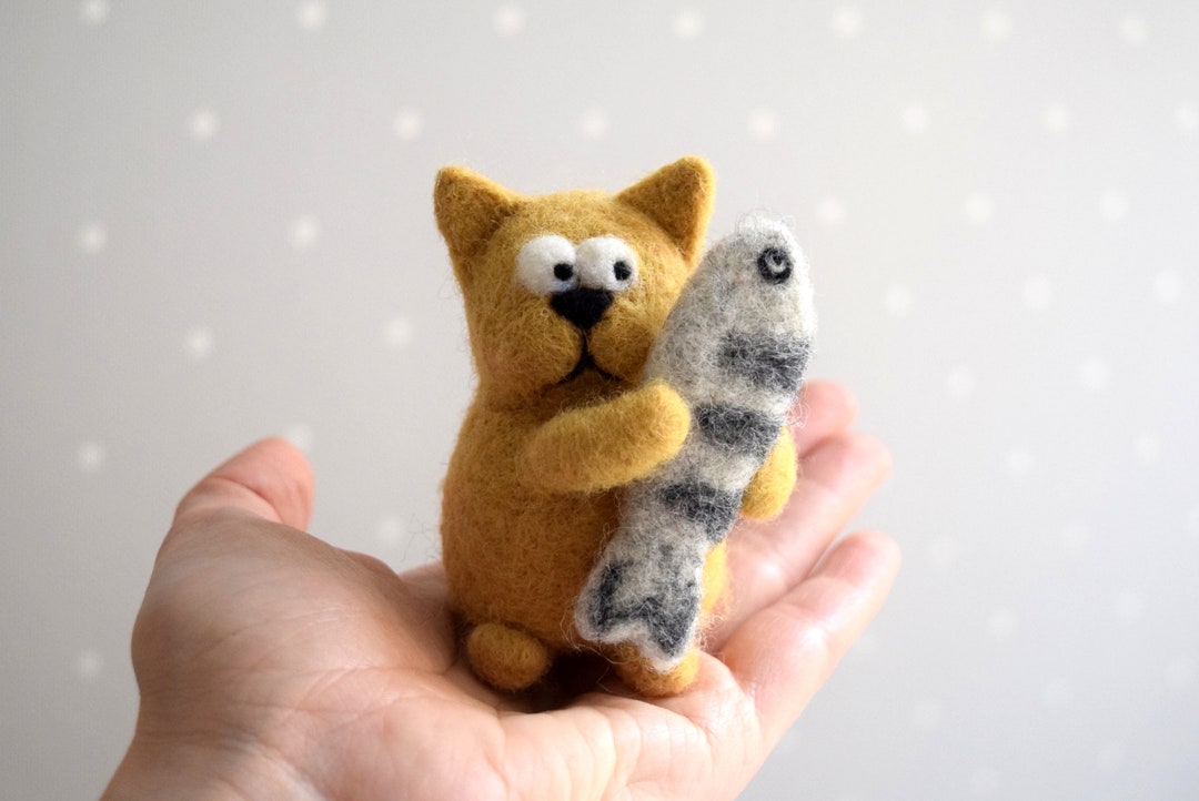 Digital Needle Felting Pdf Pattern Cat Fisherman Tutorial Download ...