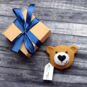 Bear Brooch Bear Pin Teddy Bear Pin Eco Friendly Brown Bear Woll ...