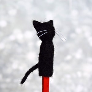 PDF Pattern Black Cat Pencil Topper DIY FILE Needle Felting Tutorial ...