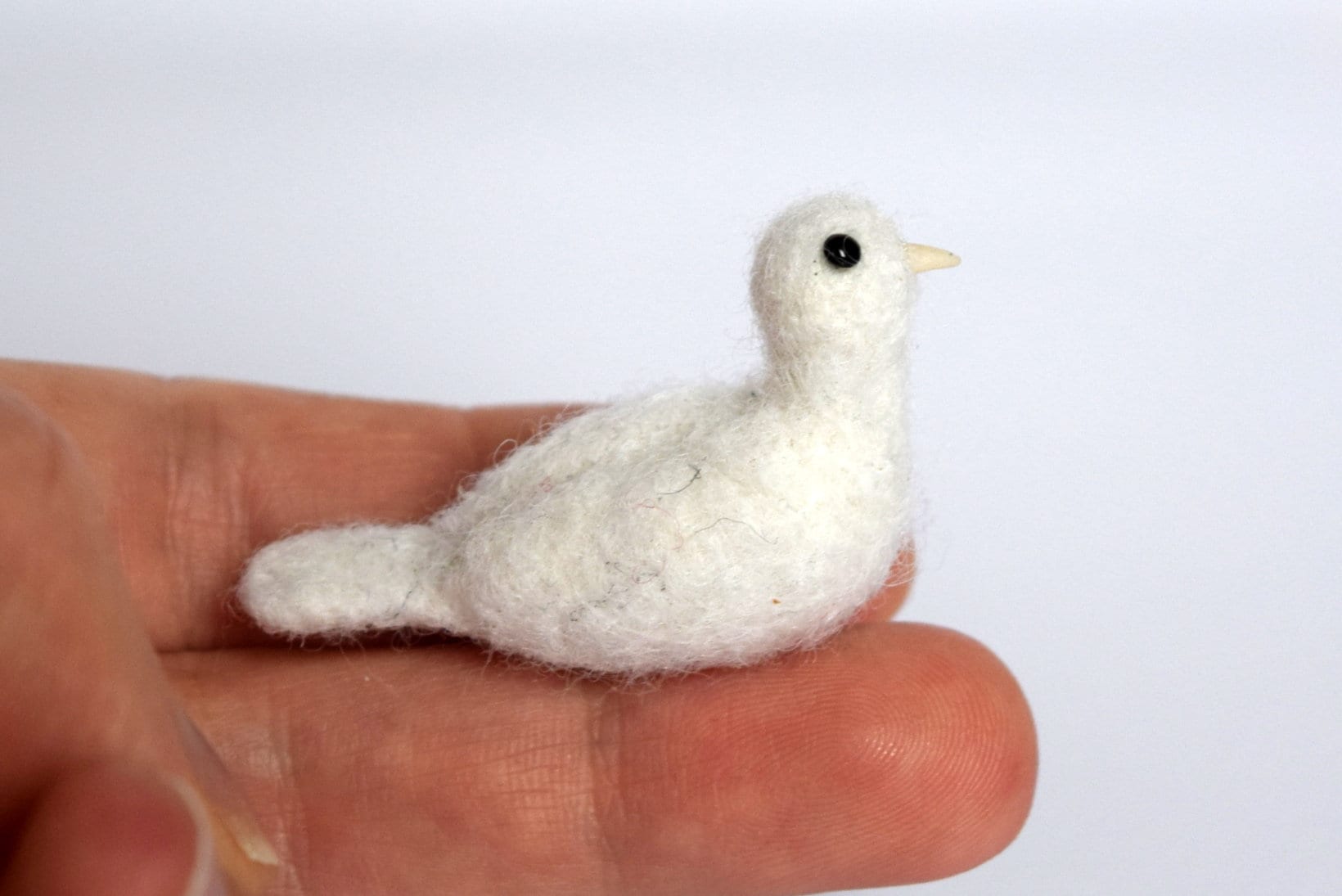 Needle Felted White Dove Miniature, Dollhouse Bird Figurine - Etsy