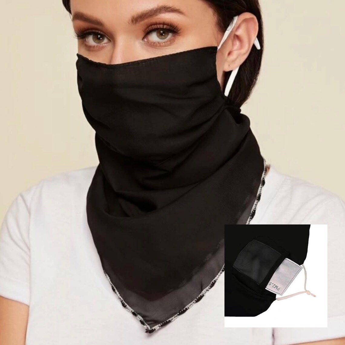 Scarf Mask Mask With Scarf Adult Face Mask With Scarf Face - Etsy
